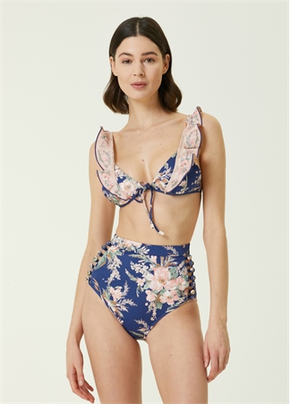 Zimmermann Kadın Moonshine Mavi Çiçekli Fırfırlı Bikini Takımı 0 Us Zimmermann Kadın Moonshine Mavi Çiçekli Fırfırlı Bikini Takımı 0 Us