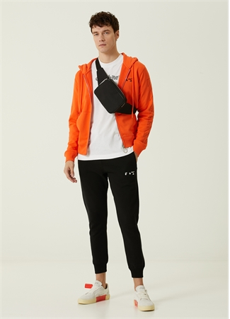 Off-White Erkek Turuncu Kapüşonlu Logolu Sweatshirt S EU Off-White Erkek Turuncu Kapüşonlu Logolu Sweatshirt S EU