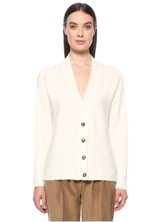 Network Kadın Ekru V Yaka Hırka Bej L Eu