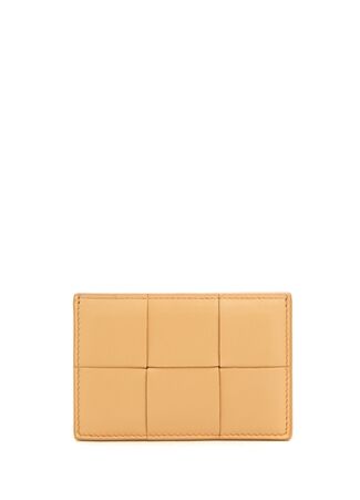 Bottega Veneta Kadın Bej Örgü Dokulu Deri Kartlık EU