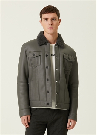 Academia Erkek Antrasit Shearling Detaylı Deri Mont Gri 44 IT Academia Erkek Antrasit Shearling Detaylı Deri Mont Gri 44 IT