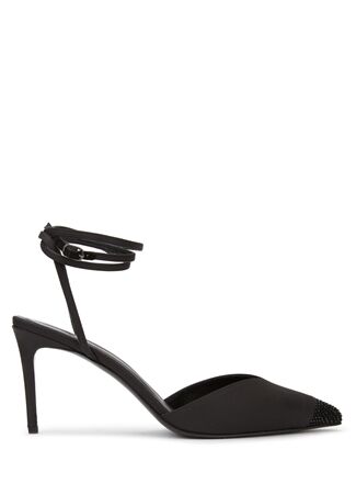 Academia Kadın Siyah Önü Taş İşlemeli Stiletto 36