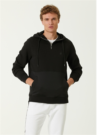 Beymen Club Erkek Siyah Kapüşonlu Garnili Sweatshirt S