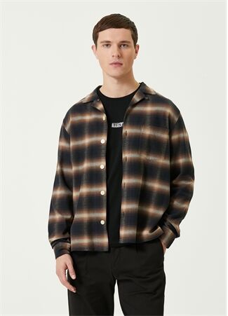 Allsaints Erkek Hellertown Siyah Ekoseli Gömlek S EU