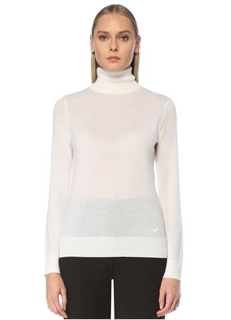 Emporio Armani Kadın Beyaz Balıkçı Yaka Kazak 44 IT