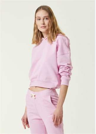 SimpleQloth Kadın Pembe Kapüşonlu Crop Sweatshirt XS EU SimpleQloth Kadın Pembe Kapüşonlu Crop Sweatshirt XS EU