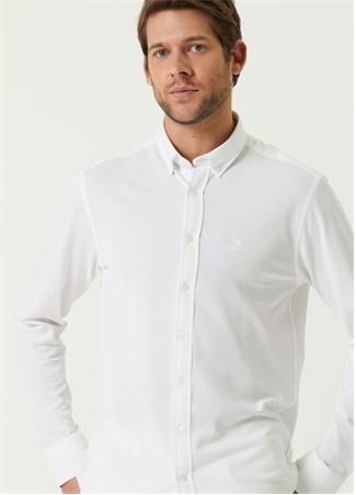 Gant Erkek Regular Fit Beyaz Düğmeli Yaka Gömlek S EU