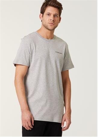 Les Benjamins Erkek Gri Bisiklet Yaka T-shirt L EU