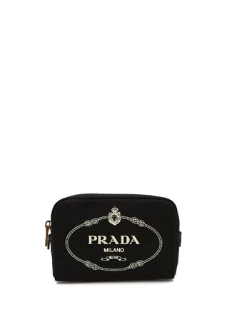 Prada Kadın Siyah Beyaz Logo Detaylı Seyahat Çantası EU