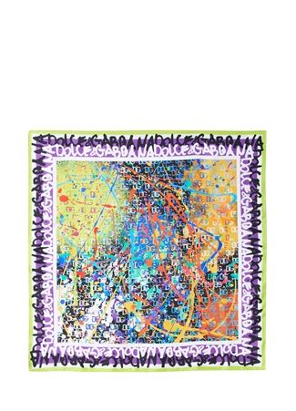 Dolce&Gabbana Kadın Colorblocked Karışık Desenli 90x90 İpek Eşar EU