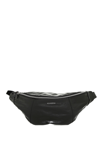 Academia Kadın Distressed Siyah Deri Bel Çantası EU