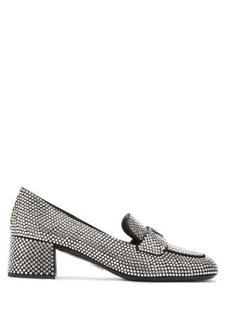 Prada Kadın Silver Taşlı Logo Detaylı Loafer Gri 36 EU Prada Kadın Silver Taşlı Logo Detaylı Loafer Gri 36 EU