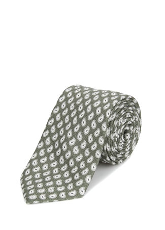 Beymen Collection Erkek Yeşil Mikro Şal Desenli İpek Kravat EU IT Beymen Collection Erkek Yeşil Mikro Şal Desenli İpek Kravat EU IT