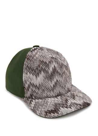 Missoni Kadın Haki Zikzak Desenli Şapka S EU Missoni Kadın Haki Zikzak Desenli Şapka S EU
