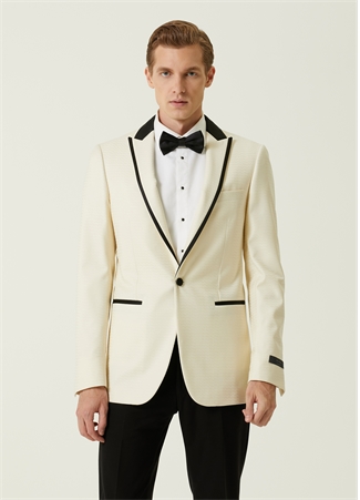 Pal Zileri Erkek Beyaz Kırlangıç Yaka Biye Detaylı Yün Ceket 48 IT Pal Zileri Erkek Beyaz Kırlangıç Yaka Biye Detaylı Yün Ceket 48 IT