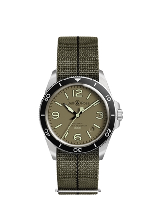 Bell & Ross Erkek Vintage Military Yeşil Kol Saati EU