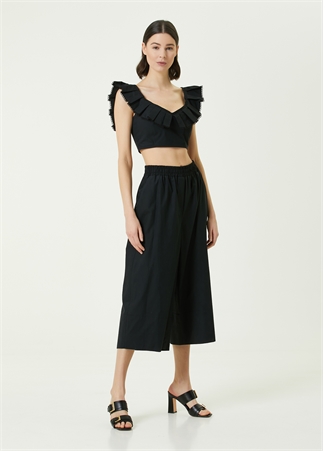 Beymen Collection Kadın Siyah Geniş Paça Cropped Pantolon 34 EU