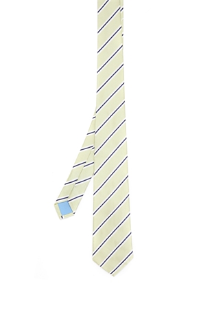 Tino Cosma Erkek Sarı Verev Çizgili İpek Kravat EU Tino Cosma Erkek Sarı Verev Çizgili İpek Kravat EU