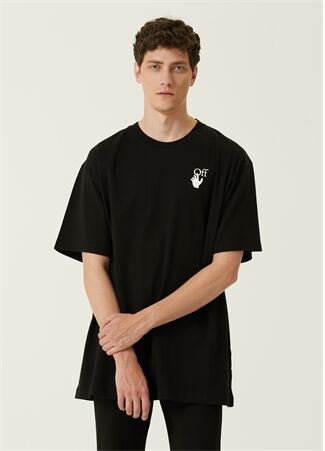 Off-White Erkek Siyah Logo Detaylı T-shirt M EU