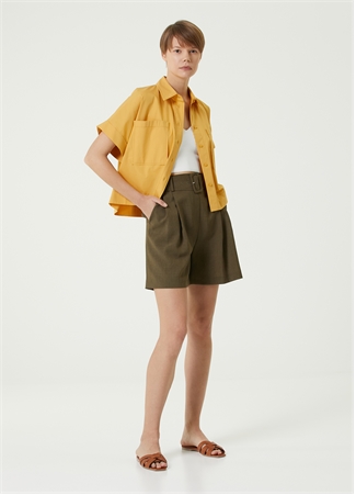 Beymen Club Kadın Sarı Polo Yaka Poplin Gömlek M