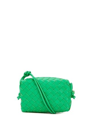 Bottega Veneta Kadın Yeşil Örgü Dokulu Deri Omuz Çantası EU