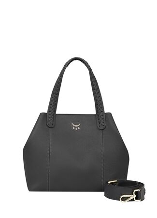 Qimu Kadın Micro Hemithea Siyah Deri El Çantası EU