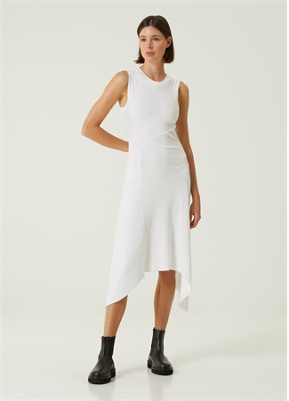 Allsaints Kadın Gia Beyaz Asimetrik Midi Elbise 8 UK