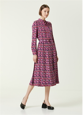 Valentino Kadın V Optical Pembe Midi İpek Elbise 40 IT Valentino Kadın V Optical Pembe Midi İpek Elbise 40 IT