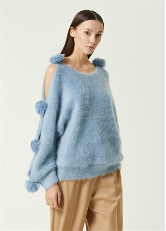 Dsquared2 Kadın Mavi Ponpon Detaylı Kazak S EU Dsquared2 Kadın Mavi Ponpon Detaylı Kazak S EU