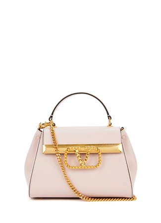 Valentino Garavani Kadın Pembe Logo Detaylı Deri Çanta EU Valentino Garavani Kadın Pembe Logo Detaylı Deri Çanta EU