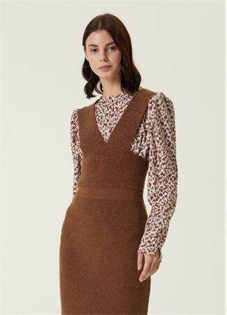 Network Kadın Slim Fit Kahverengi Süveter S EU