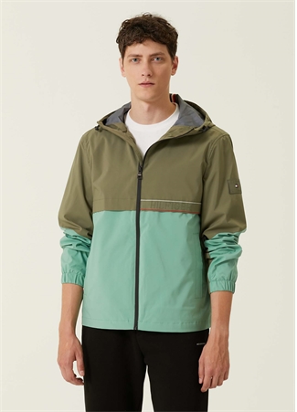 Tommy Hilfiger Erkek Colorblocked Kapüşonlu Logolu Mont Yeşil S EU Tommy Hilfiger Erkek Colorblocked Kapüşonlu Logolu Mont Yeşil S EU