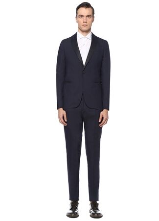 Palzileri Lab Erkek Lacivert Kelebek Yaka Yün Takım Elbise 50 IT