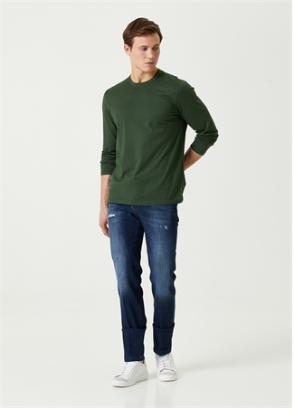 Kiton Erkek Mavi Yıpratma Detaylı Jean Pantolon Lacivert 3 US Kiton Erkek Mavi Yıpratma Detaylı Jean Pantolon Lacivert 3 US