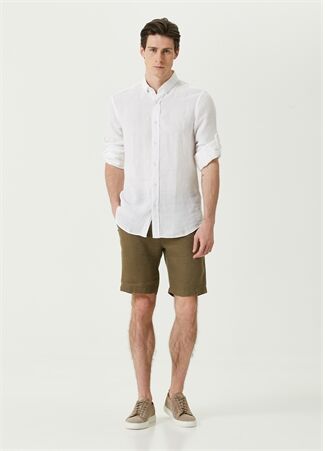 Fiji Erkek Haki Keten Bermuda S Eu