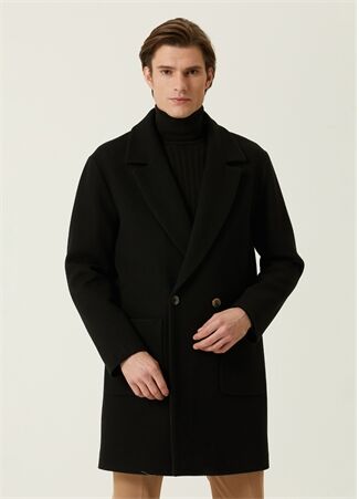 Network Erkek Comfort Fit Siyah Yün Palto 46 EU Network Erkek Comfort Fit Siyah Yün Palto 46 EU