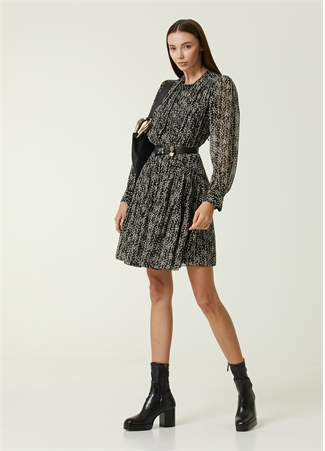 Chloe Kadın Siyah Mikro Çiçek Desenli Mini İpek Elbise 36 IT Chloe Kadın Siyah Mikro Çiçek Desenli Mini İpek Elbise 36 IT