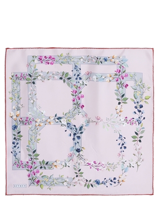 Beymen Kadın Pembe Logo Desenli Twill İpek Fular EU