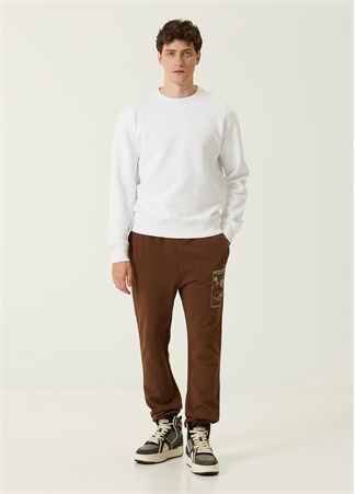 Les Benjamins Erkek Kahverengi Baskılı Eşofman Altı M EU