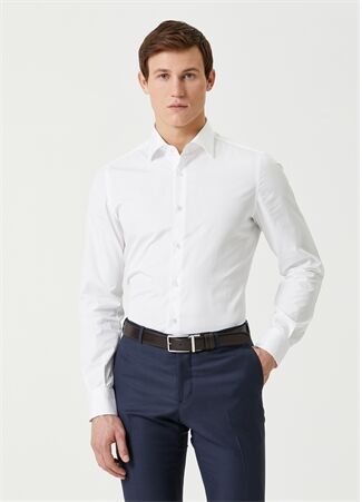 Isaia Erkek Beyaz Gömlek 39 IT