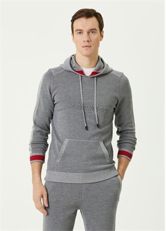 Hemington Erkek Wesley Kapüşonlu Logolu Yün Sweatshirt Gri L EU Hemington Erkek Wesley Kapüşonlu Logolu Yün Sweatshirt Gri L EU