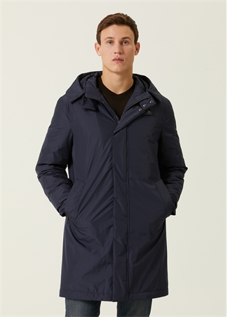 Canali Erkek Lacivert Kapüşonlu Kaban 52 IT Canali Erkek Lacivert Kapüşonlu Kaban 52 IT