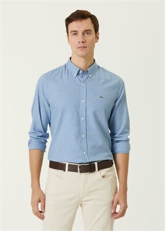 Lacoste Erkek Slim Fit Mavi Gömlek S EU