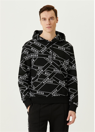 Boss Erkek Relaxed Fit Kapüşonlu Logo Desenli Sweatshirt Siyah S EU Boss Erkek Relaxed Fit Kapüşonlu Logo Desenli Sweatshirt Siyah S EU