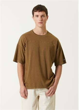 Champion Erkek Haki Logolu T-shirt S EU