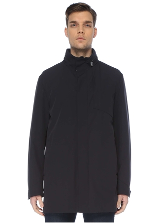 Corneliani Erkek Lacivert Dik Yaka Kaban 58 IT