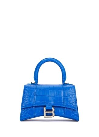 Balenciaga Kadın Hourglass Mavi Deri Omuz Çantası EU Balenciaga Kadın Hourglass Mavi Deri Omuz Çantası EU