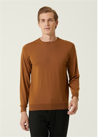 Lardini Erkek Camel Bisiklet Yaka Yün Kazak Kahverengi 50 IT Lardini Erkek Camel Bisiklet Yaka Yün Kazak Kahverengi 50 IT