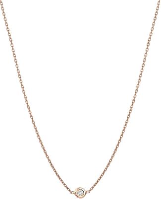 Kısmet by Milka Kadın Tek Taş Pırlantalı Altın Rengi Kolye EU