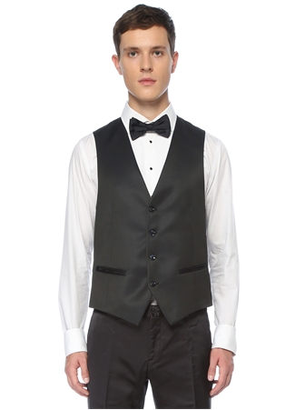 Palzileri Lab Erkek Siyah V Yaka Yün Yelek Lacivert 54 IT